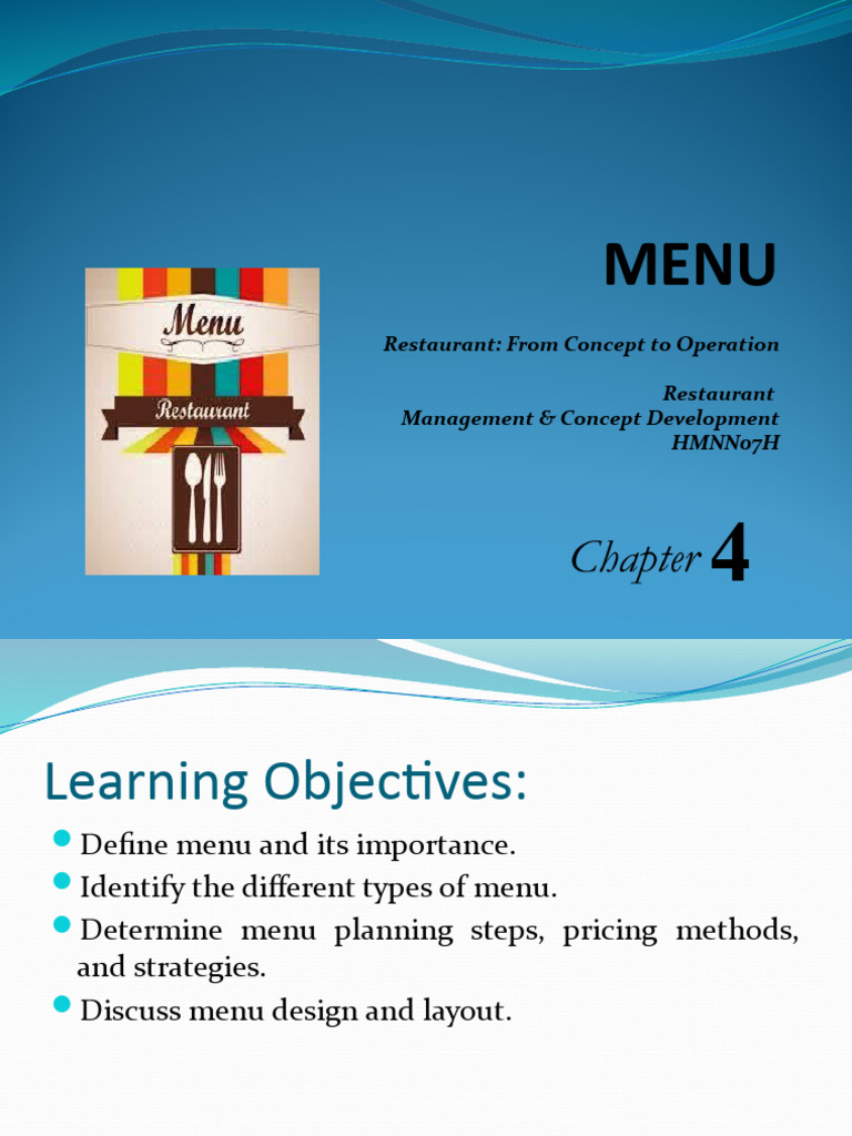 Chapter 4 - Menu | PDF | Menu | Pricing