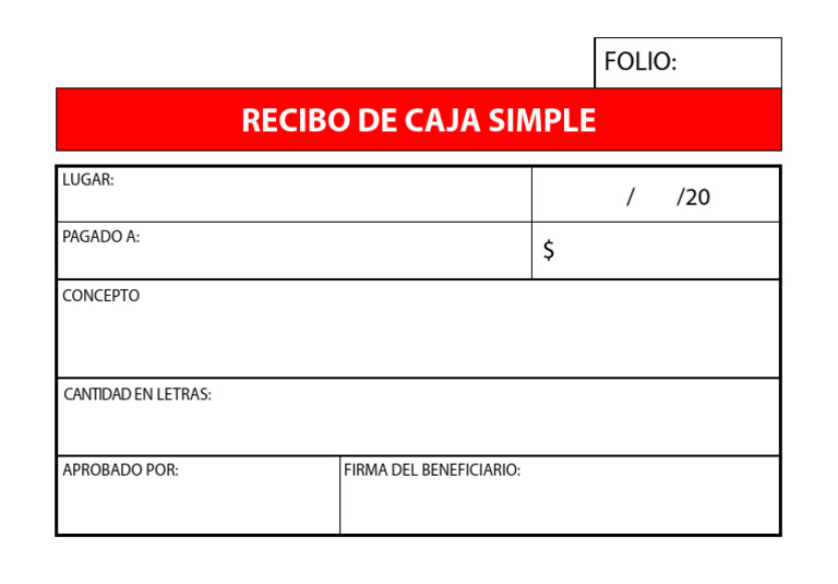 Recibo de Caja Simple | PDF