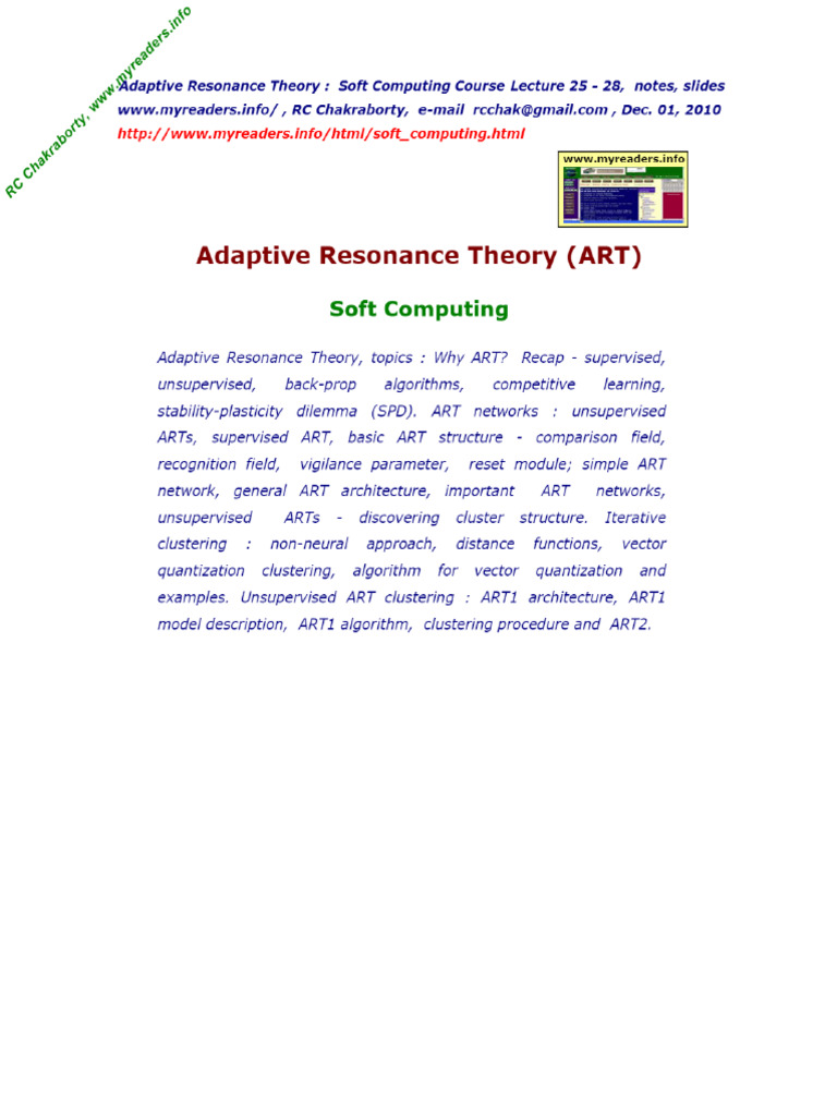 Adaptive Resonance Theory (ART) | PDF