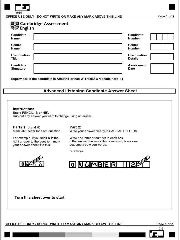 Advanced Answer Sheets | PDF
