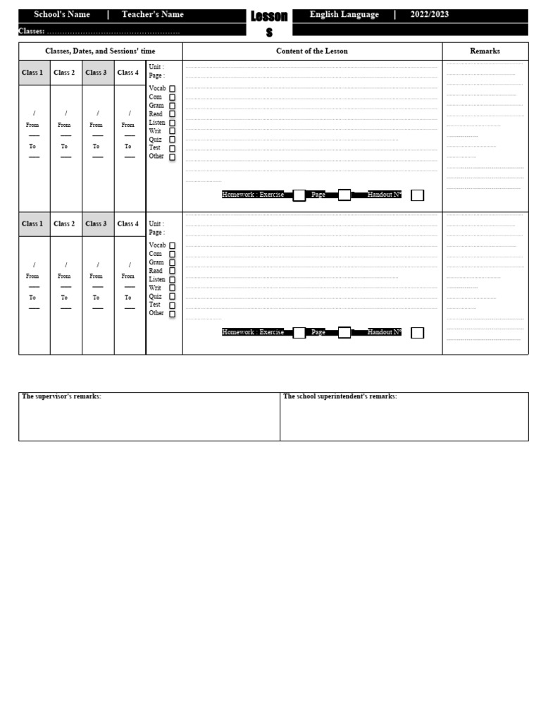 Lessons Recordbook 2 Landscape | PDF