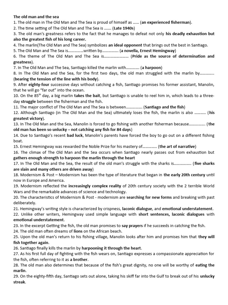 The Old Man and The Sea T | PDF