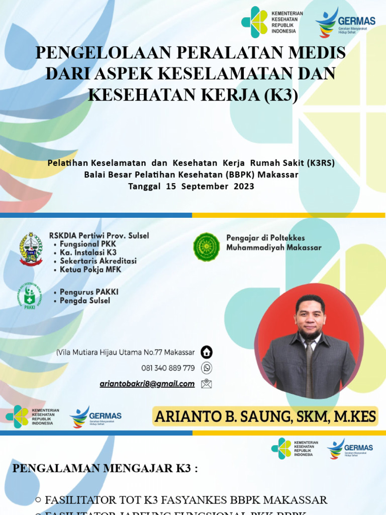 K3 Peralatan Medis Fix | PDF