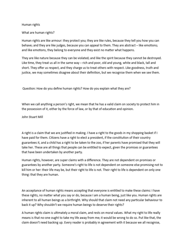 Understanding Human Rights and Dignity | PDF