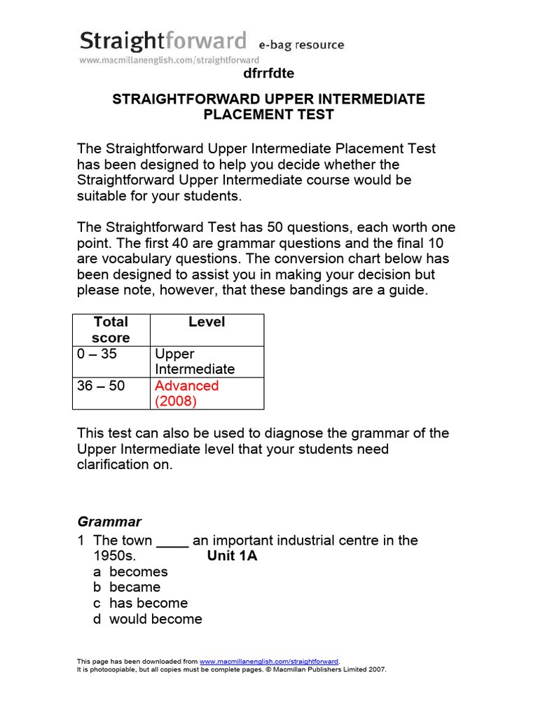 Placement Tests | PDF