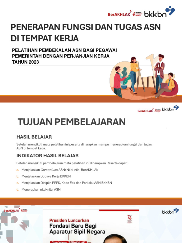 Materi 4 PDF Penerapan Fungsi Dan Tugas ASN - Nilai Nilai | PDF