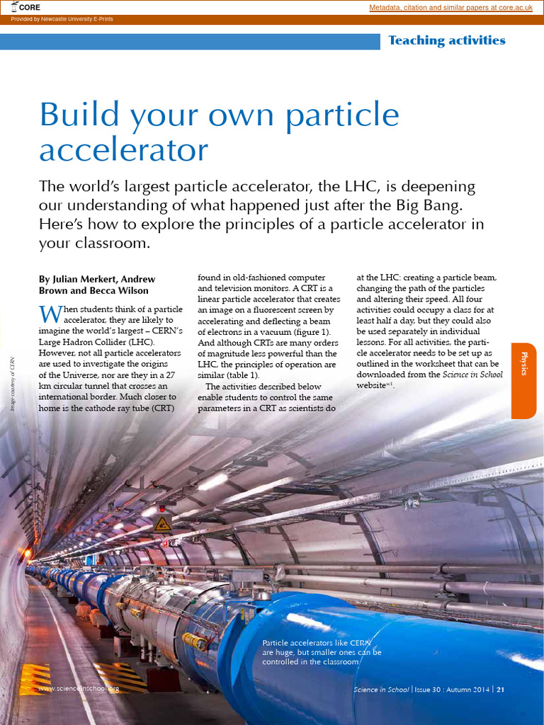 Classroom Particle Accelerator Guide | PDF | Particle Accelerator | Large Hadron Collider