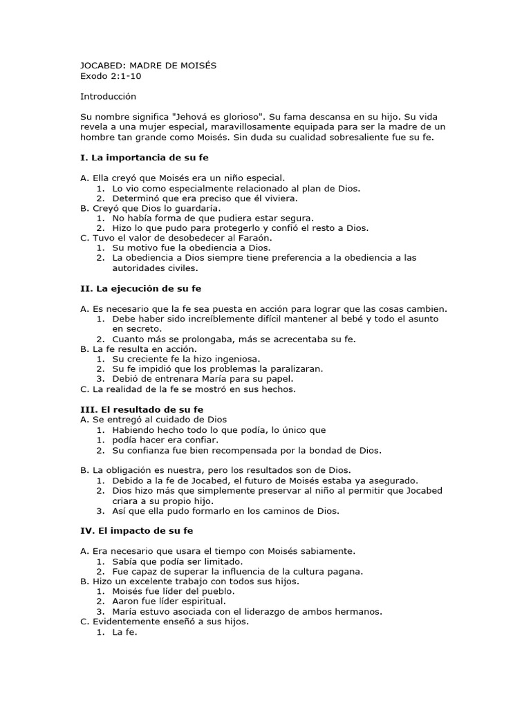 Jocabed | PDF | Religión y espiritualidad