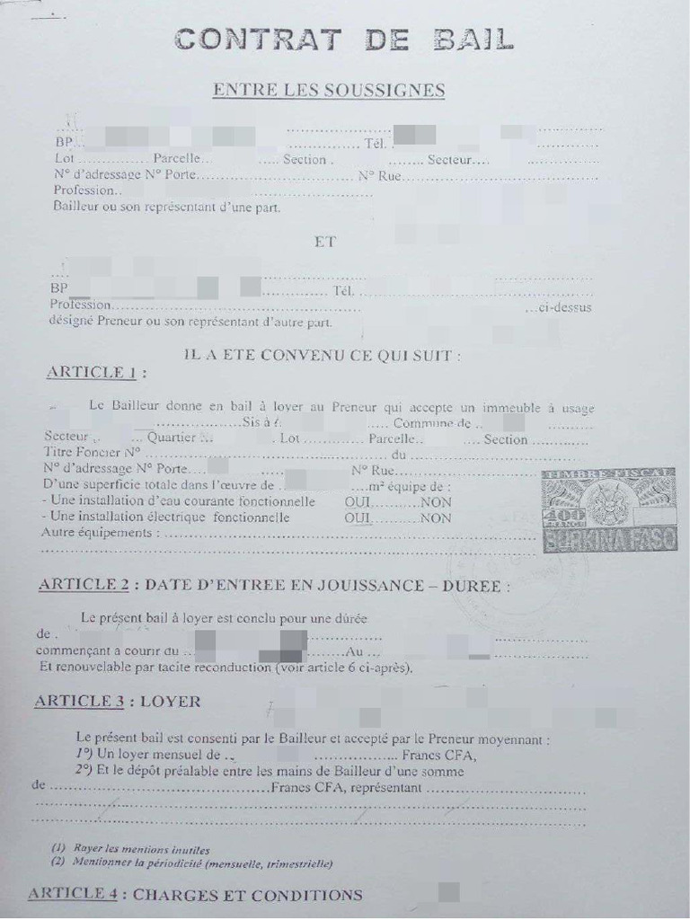 Contrat de Bail | PDF