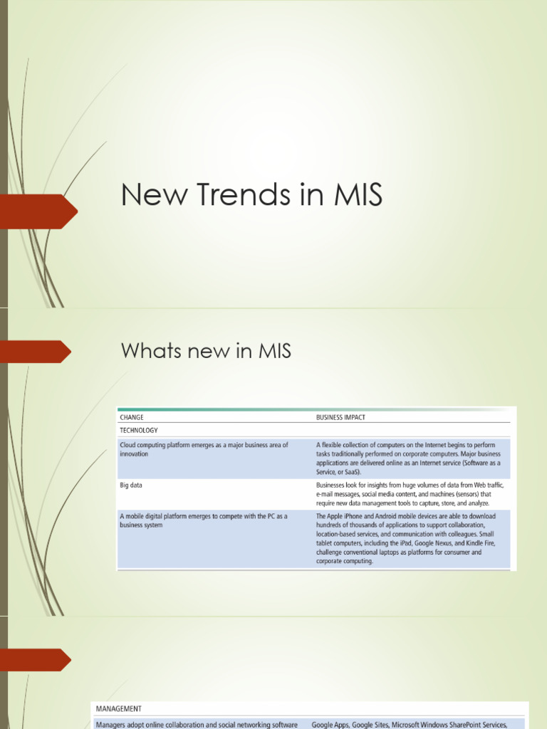 Lecture 4 New Trends in MIS | PDF | Cloud Computing | Big Data