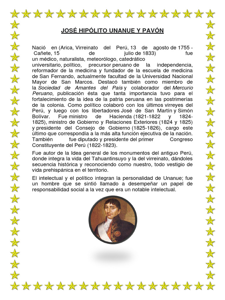José Hipólito Unanue y Pavón | PDF