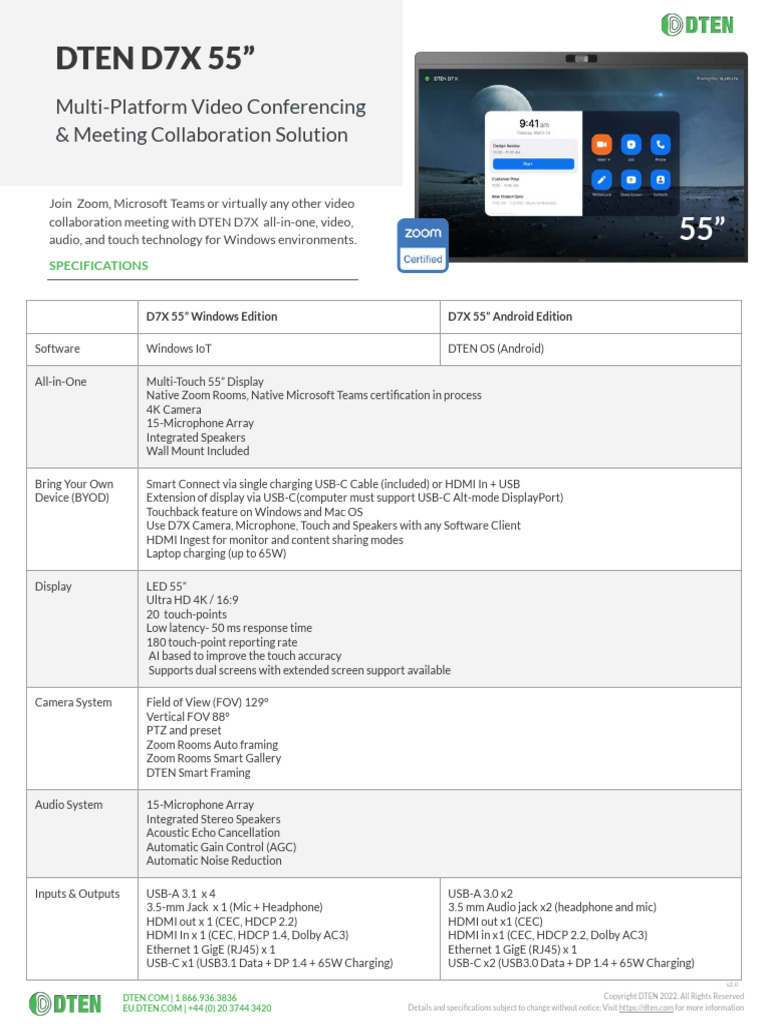 Dten-D7x-Windows-Android 55 | PDF | Hdmi | Usb