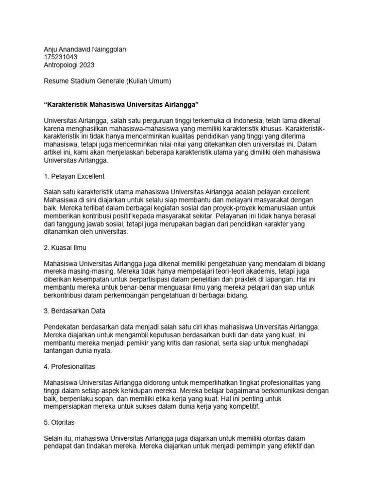 Resume Kuliah Umum | PDF