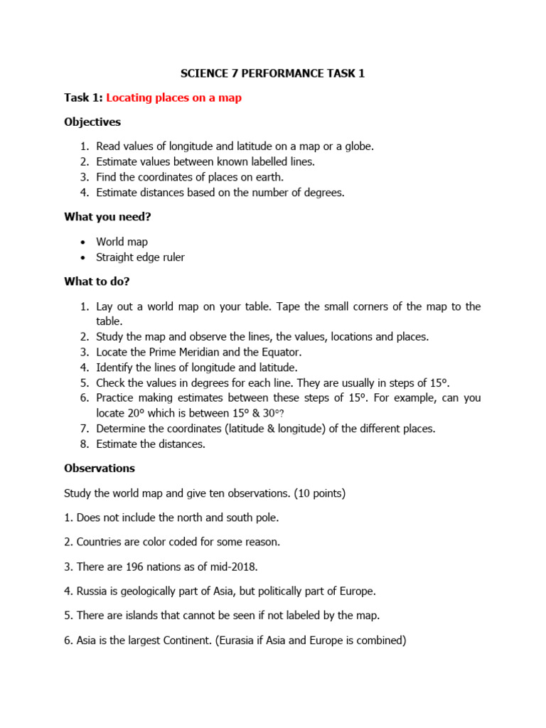 4THQ Science 1ST PT | Download Free PDF | Longitude | Latitude