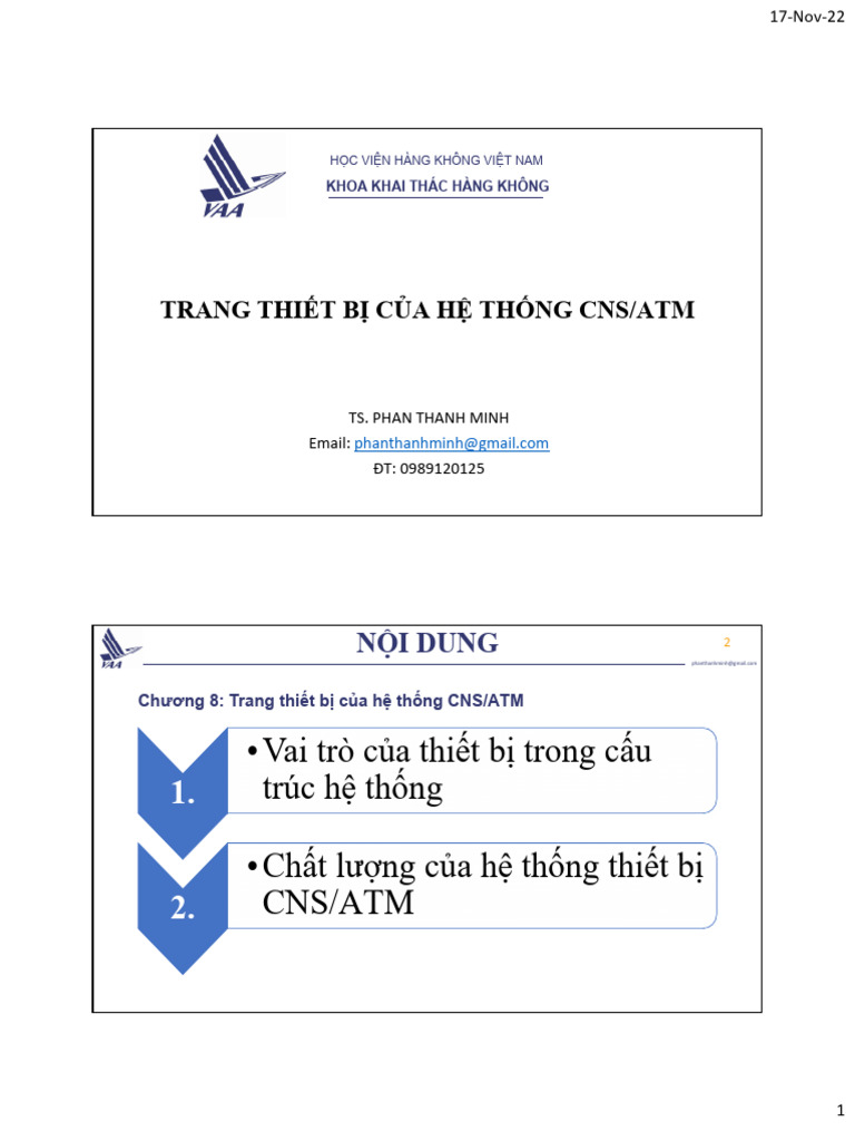Chương 8 - Trang thiết bị CNS và ATM | PDF