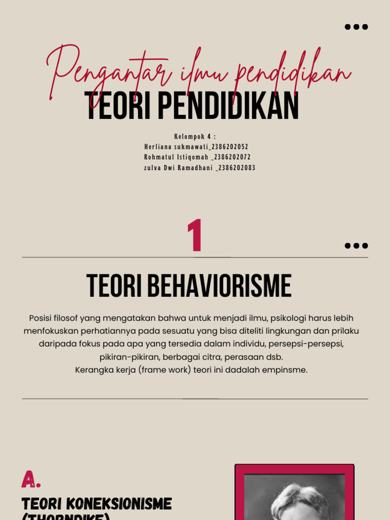 Teori Pendidikan: Behaviorisme hingga Humanistik | PDF | Sains & Matematika