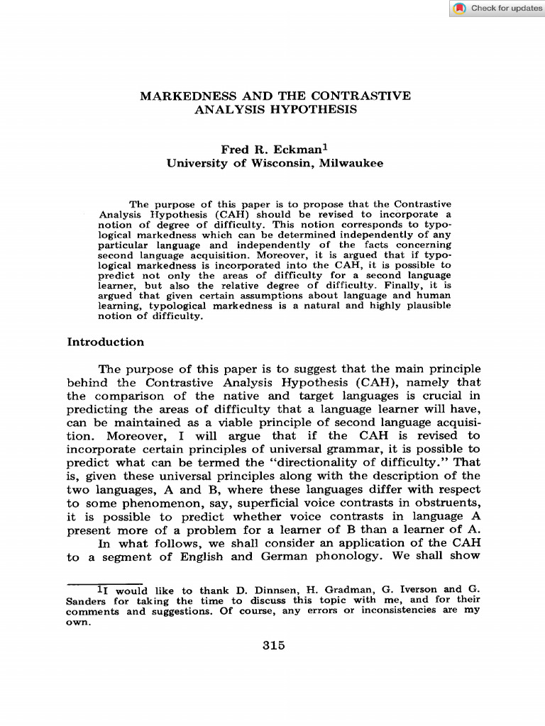 Language Learning - December 1977 - Eckman - Markedness and The ...