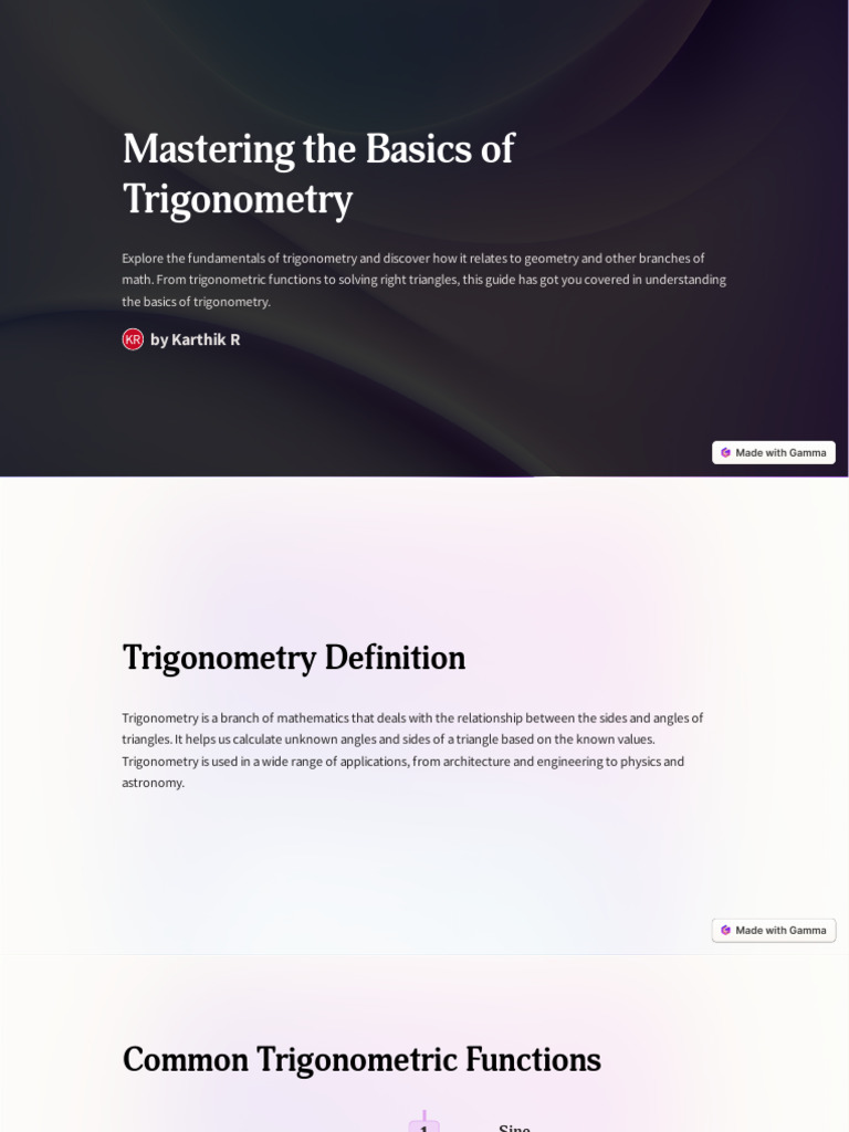 Mastering The Basics of Trigonometry | PDF