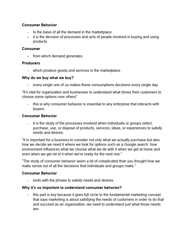 Consumer Behavior | PDF | Behavior | Consumer Behaviour