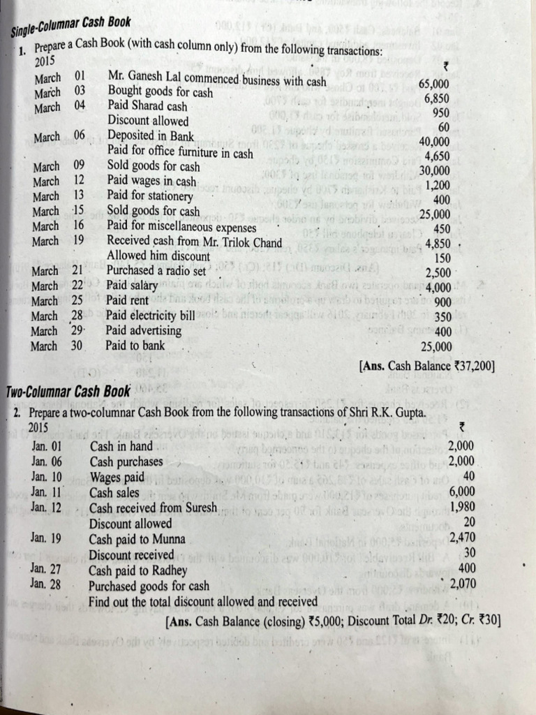 Cash Book Preparation Guide | PDF | Banks | Cheque