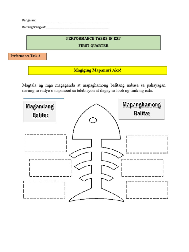 Esp 4-Q1-Performance Tasks | PDF