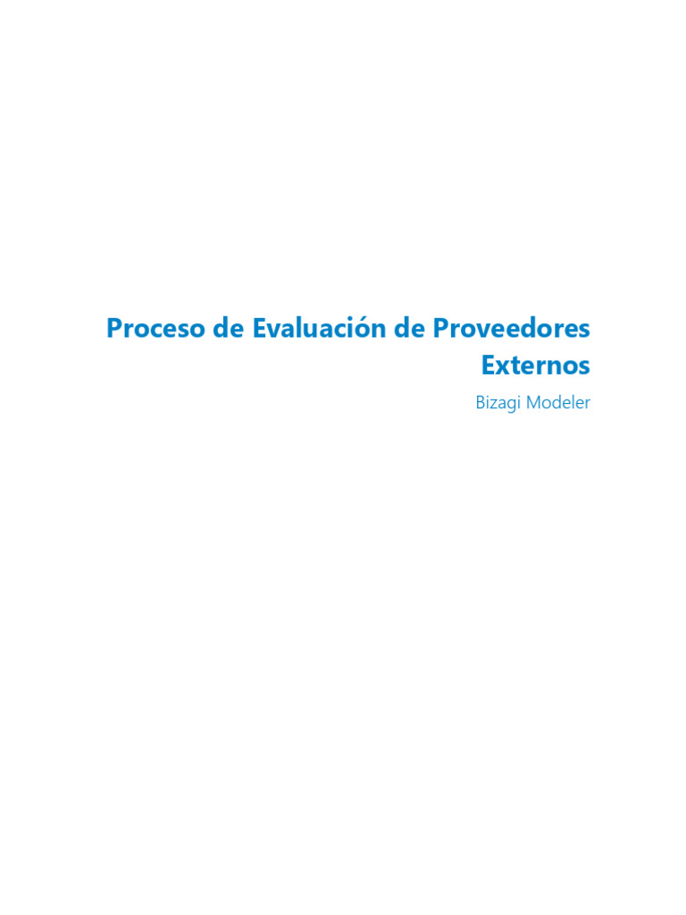 Proceso de Evaluación de Proveedores Externos | PDF