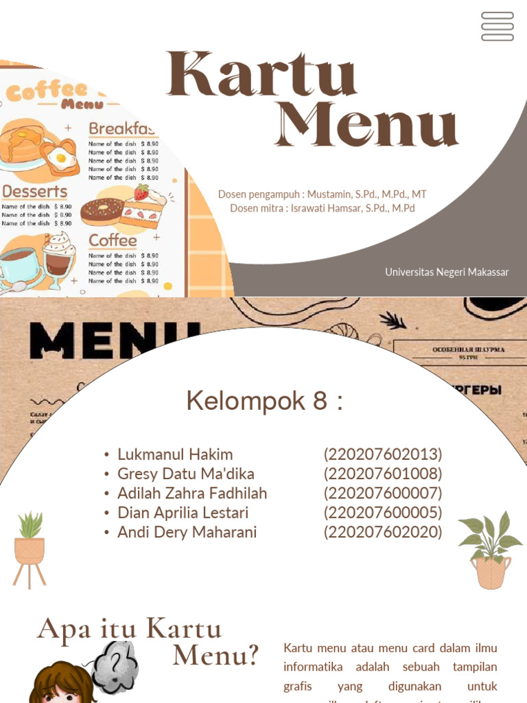 Kartu Menu (Kel. 8) | PDF