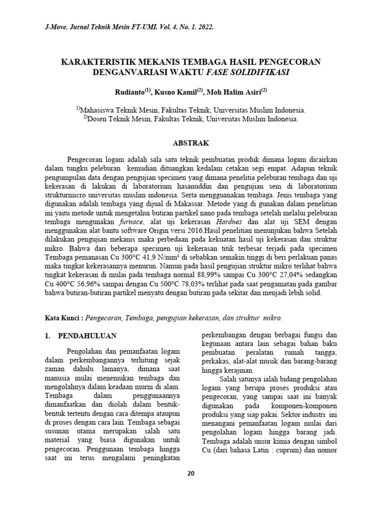 Karakteristik Mekanis Tembaga Pengecoran | PDF