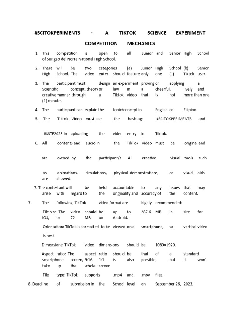 Scitokperiments Making Contest | PDF | Games & Activities | Technology ...