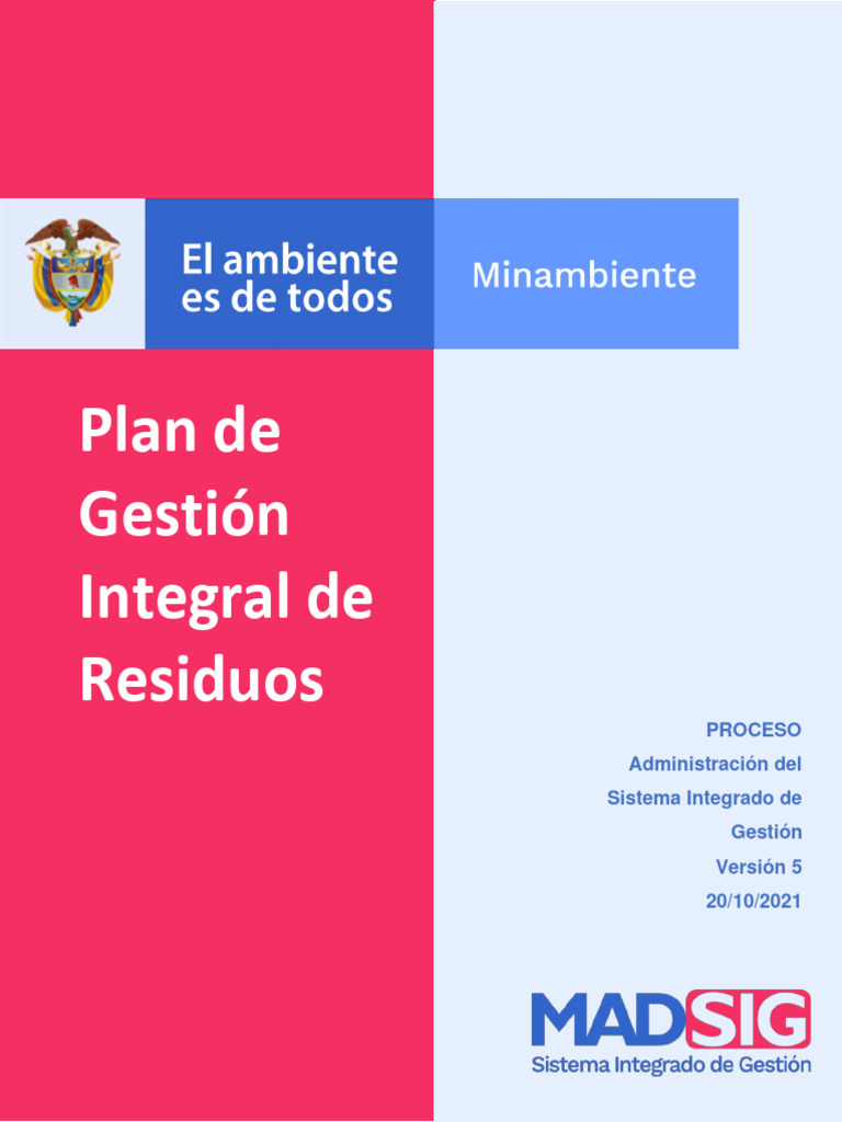 Plan de Gestion Integral de Residuos V5 | PDF