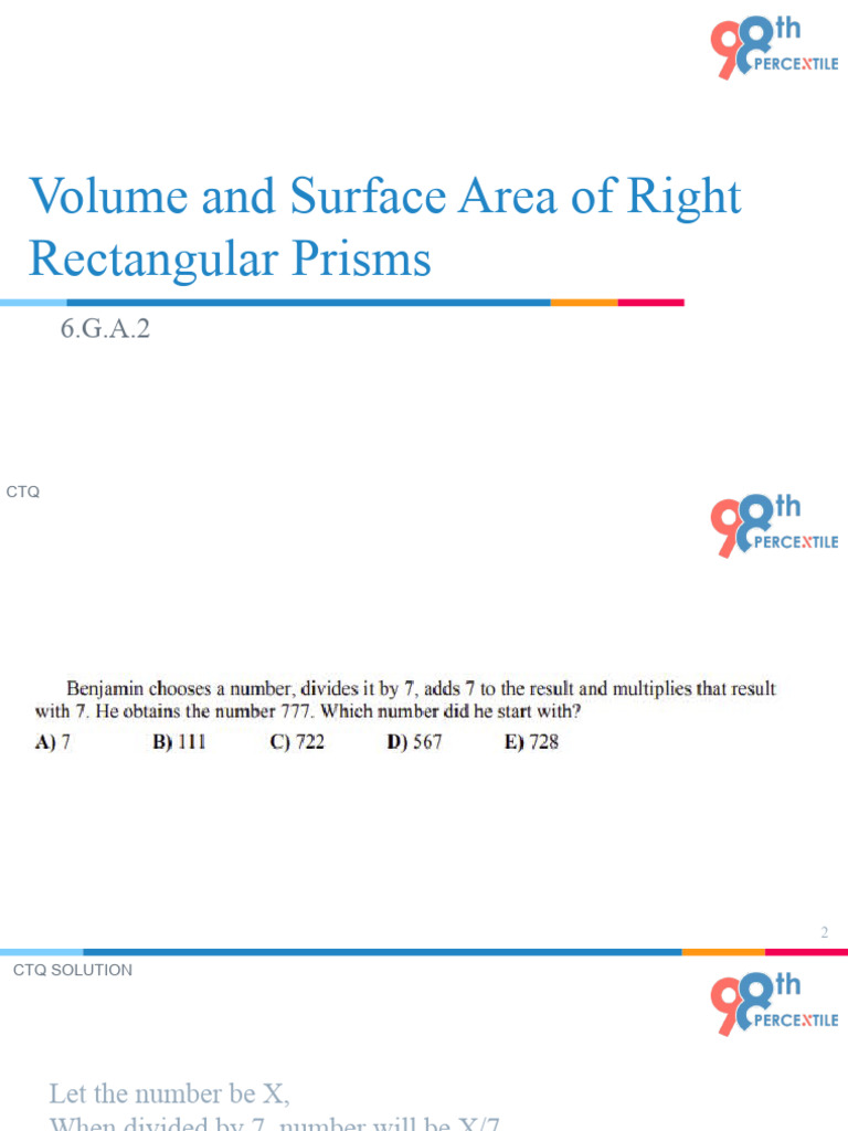 Volume and Surface Area of Right Rectangular Prisms | PDF