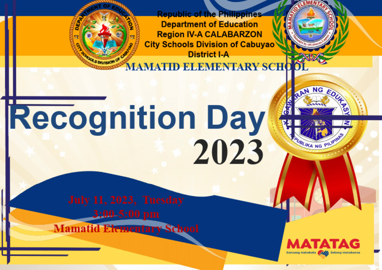 Mamatid Elementary Recognition Day | PDF | Wellness