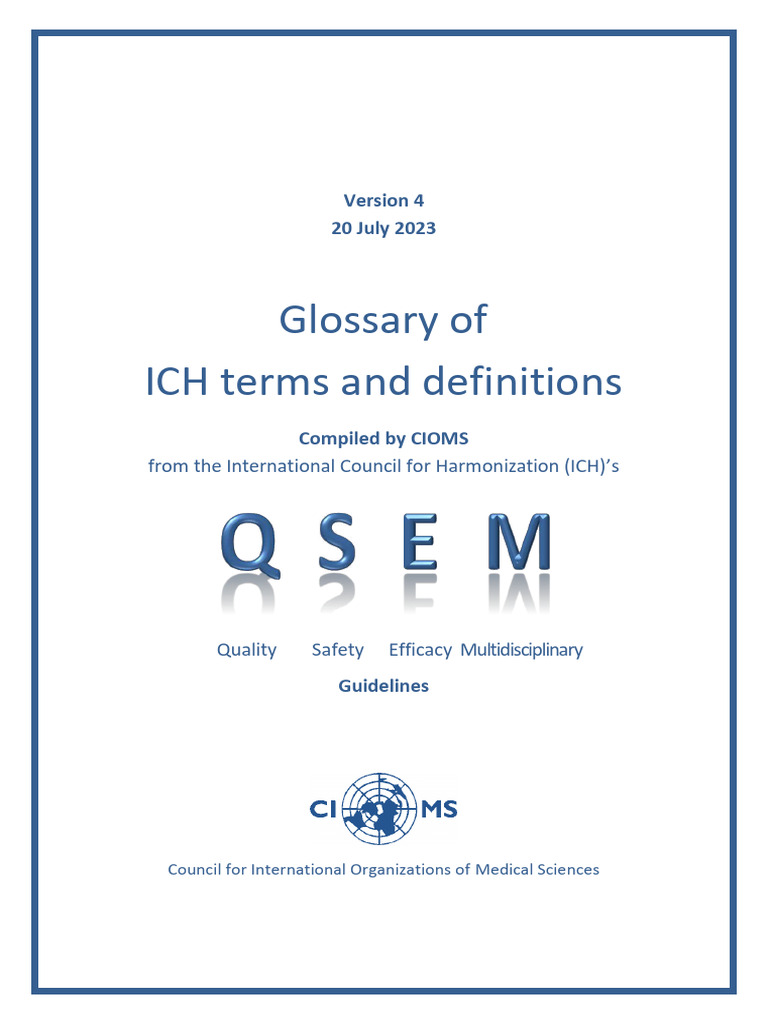 CIOMS ICHglossary V4 20jul2023 | PDF | Clinical Trial | Pharmacology