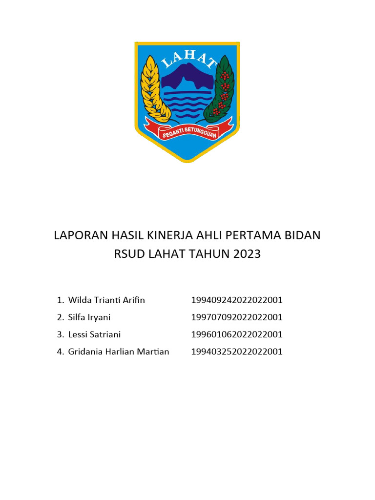 Laporan Hasil Kinerja Ahli Pertama Bidan Rsud Lahat Tahun 2023 | PDF