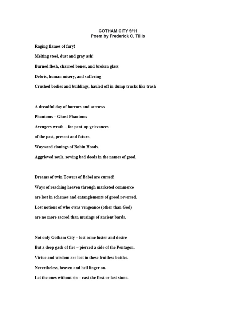 #10B Tillis Poem Gotham City | PDF