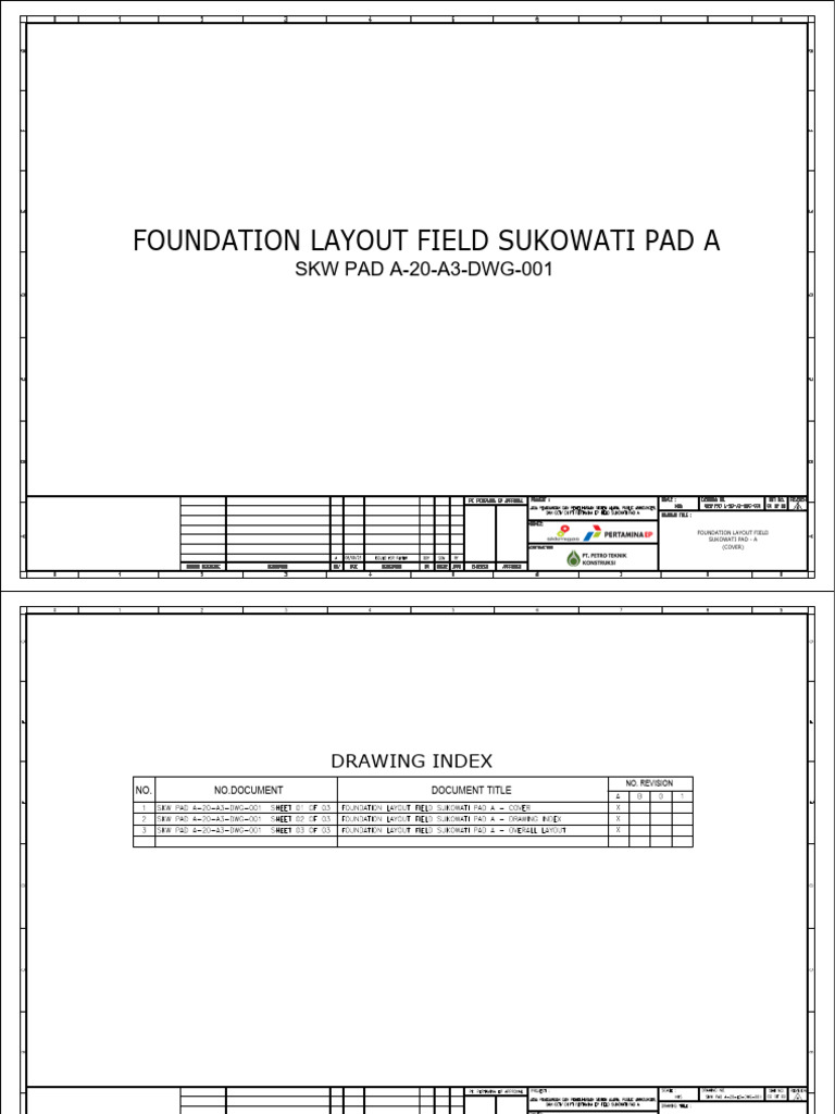 10 Combine Foundation Layout Overall Layout Field Sukowati Pad A&b | PDF