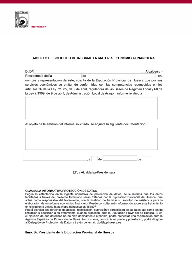 Solicitud de Informe Económico-Financiero | PDF