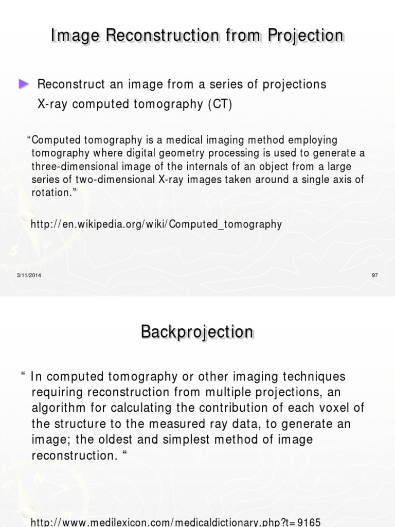 Image Reconstruction From Projections-1 | PDF | Ct Scan | Tomography