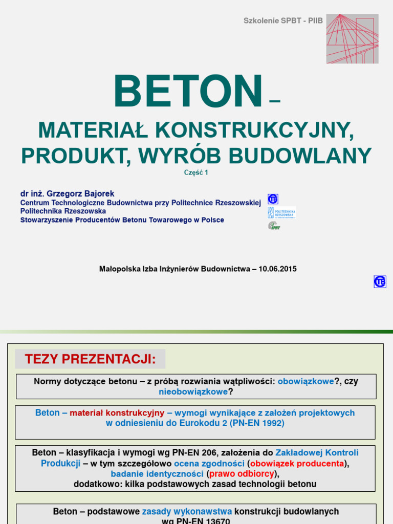 Beton - Prezentacja - Wykonawstwo | PDF
