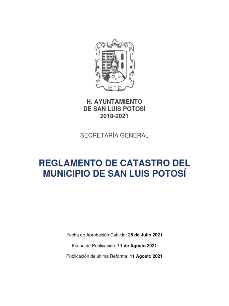 Reglamento de Catastro San Luis Potosí | PDF | Condominio | Servidor ...