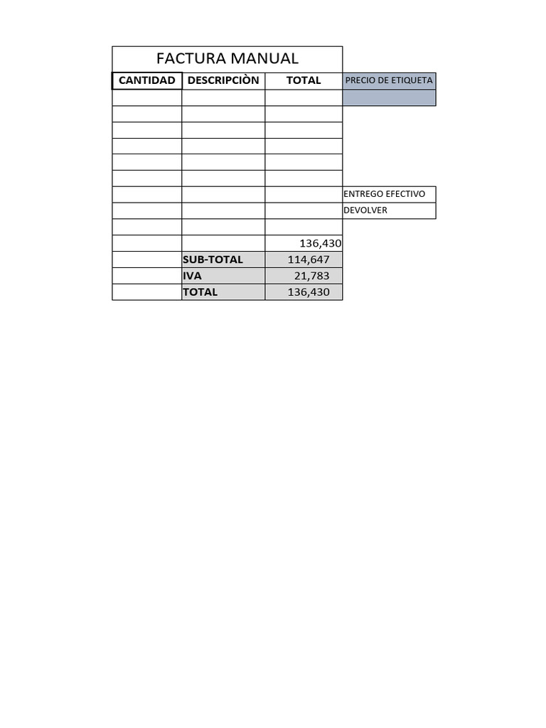 Factura Manual | PDF