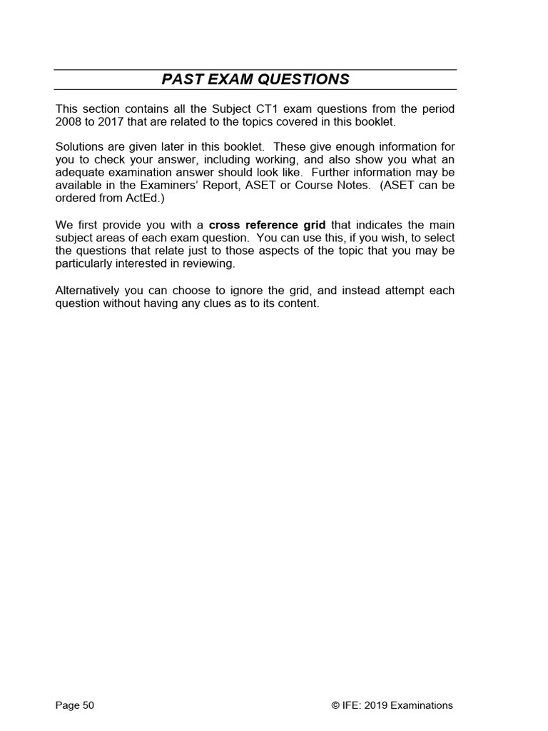 CT1 Exam Questions and Solutions 2008-2017 | PDF