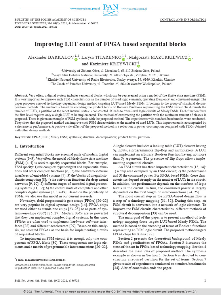 Improving LUT Count of FPGA Based S | PDF