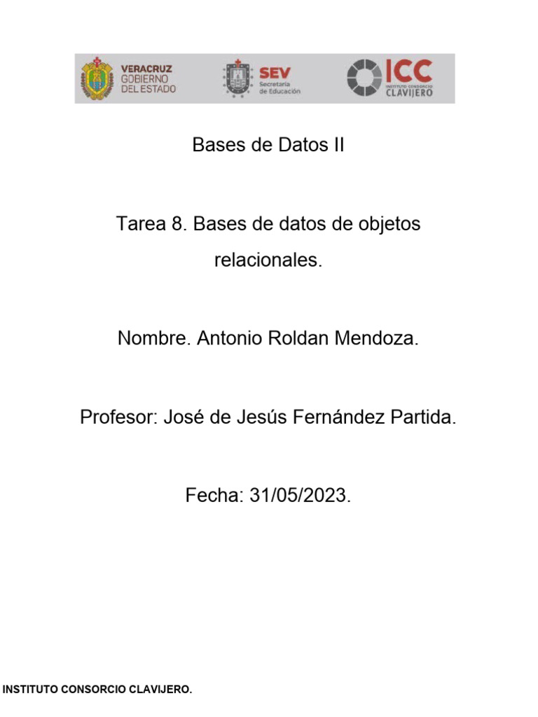 Bases de Datos Objeto-Relacionales | PDF