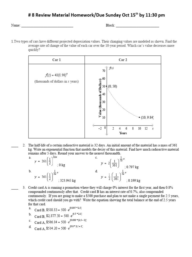 # 8 Review Material HW | PDF