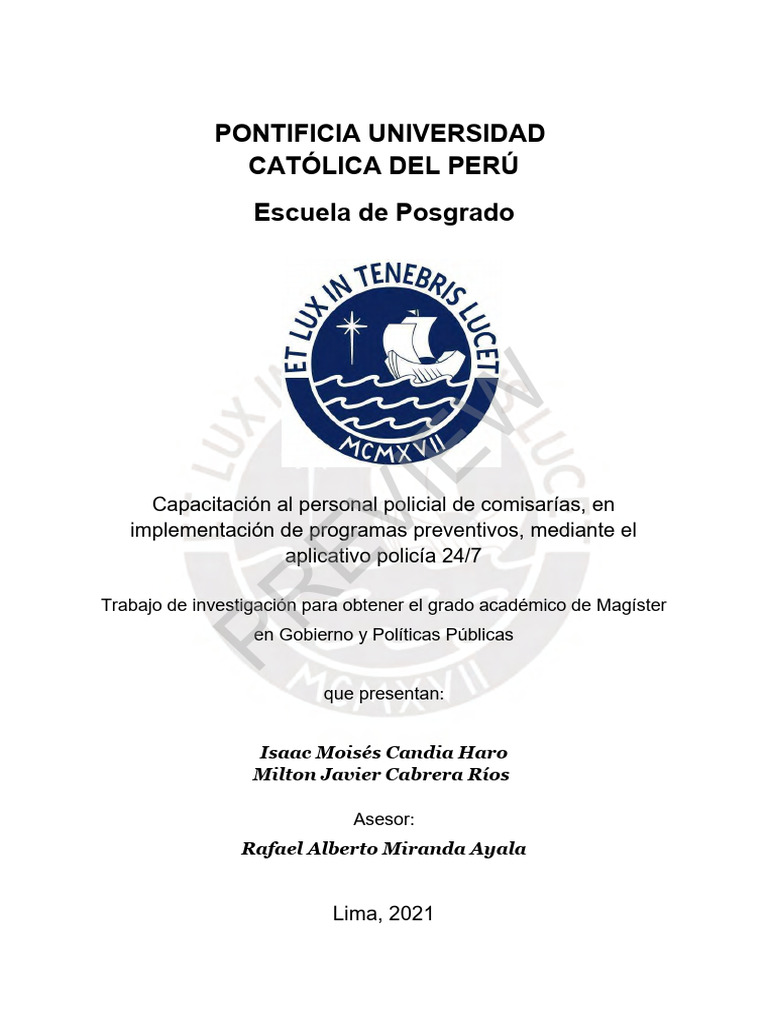 Programas Preventivos PNP | PDF