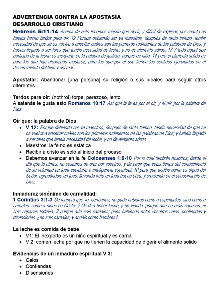 Advertencia Contra La Apostasía | PDF