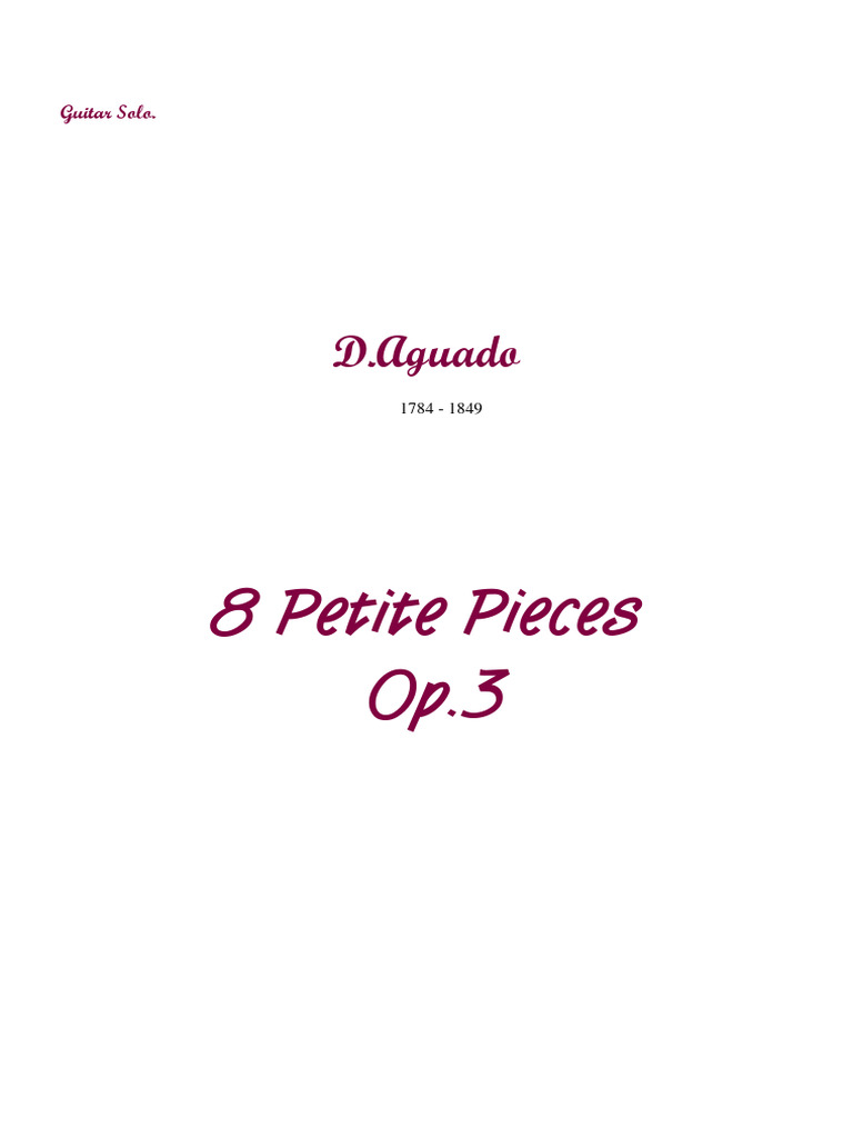 8 Petite Pieces Op.3 | PDF