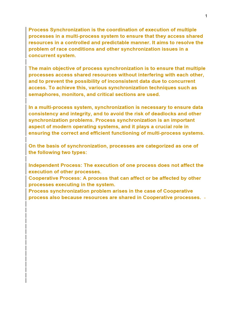 Process Synchronization Pdf
