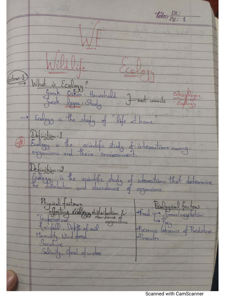 NPTEL (Wildlife Ecology) | PDF